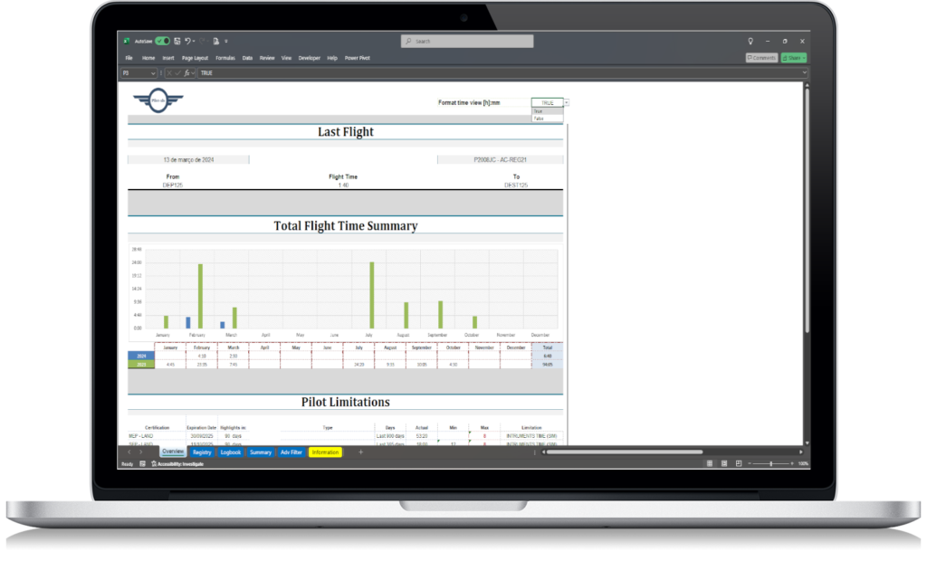 Pilot Logbook (CASA) Pilot-xls - Microsoft Excel